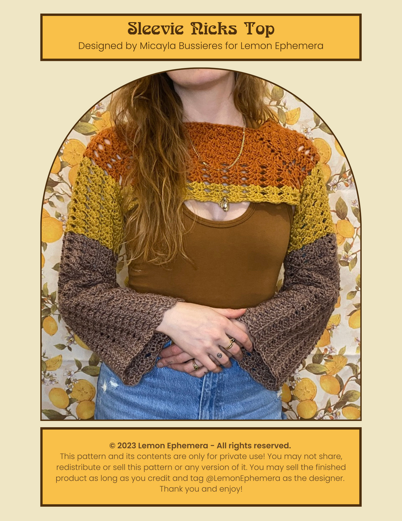 Sleevie Nicks Top Crochet Pattern - Digital Download – Lemon Ephemera