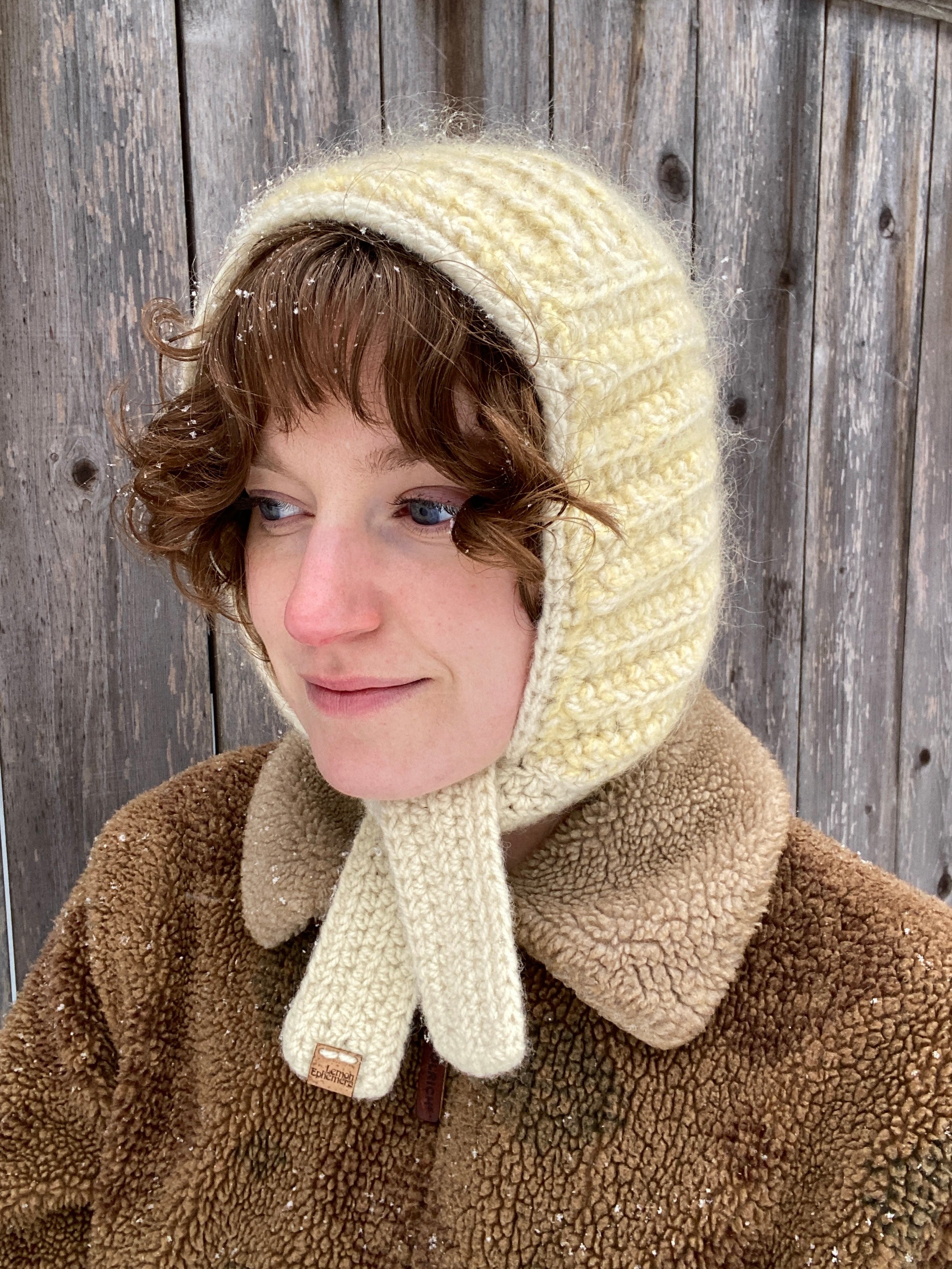 Wooly Mohair Crochet Bonnet - Handmade, Ready to ship – Lemon Ephemera